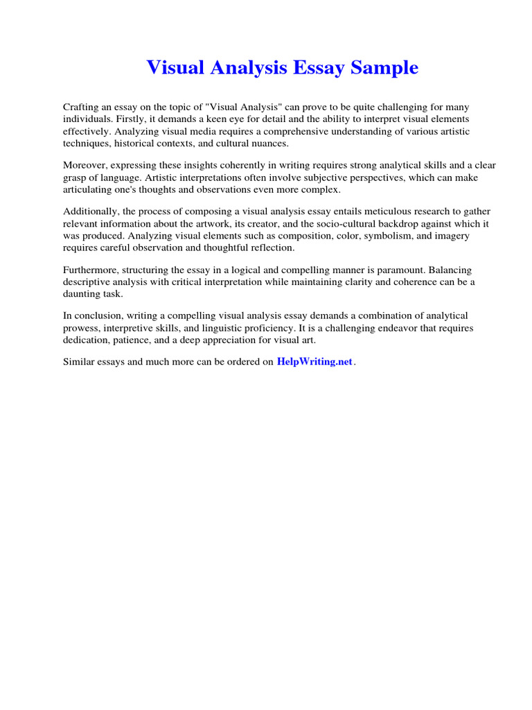 Visual Analysis Essay Sample | PDF | Frequency Modulation | Electrical ...
