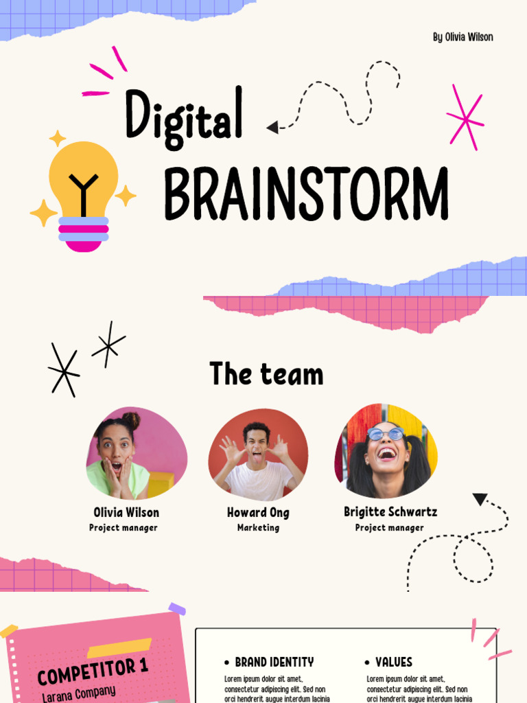 Blue and Yellow Playful Doodle Digital Brainstorm Presentation | PDF