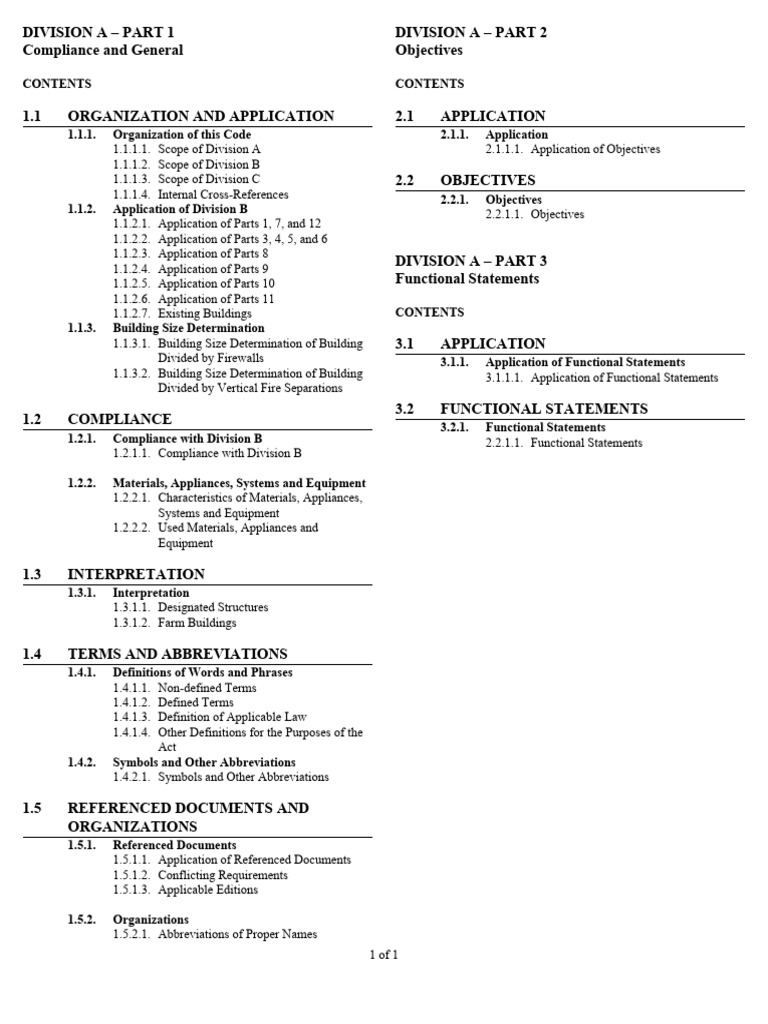 Building Code Div.a - Table of Contents | PDF | Scope (Computer Science) | Computer Programming