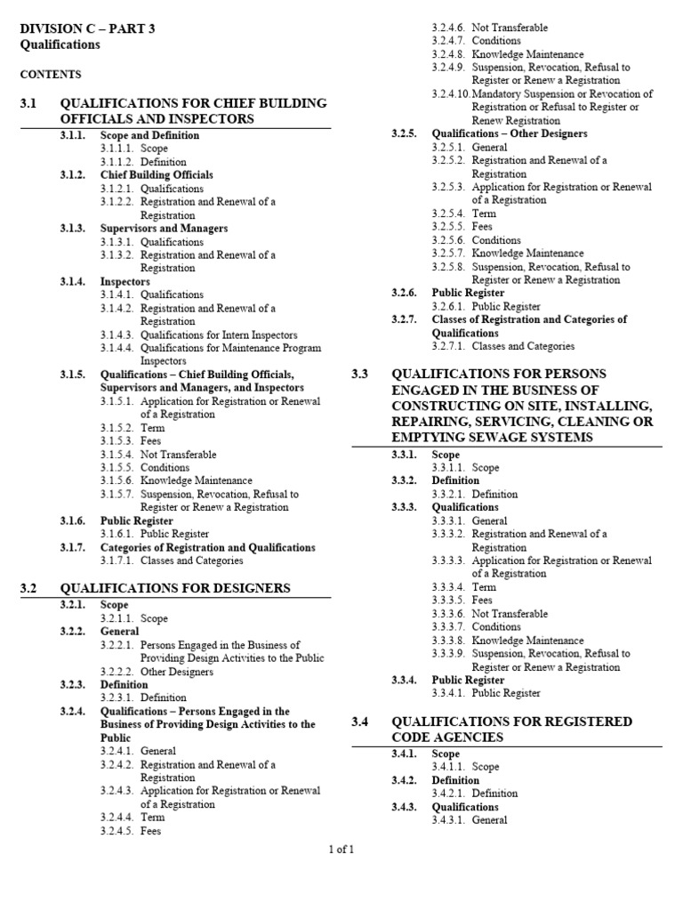 Building Code Div.c, Part 3 - Table of Contents | PDF | Justice | Crime & Violence