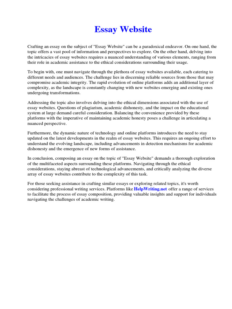 Essay Website | PDF | Essays | Adolescence