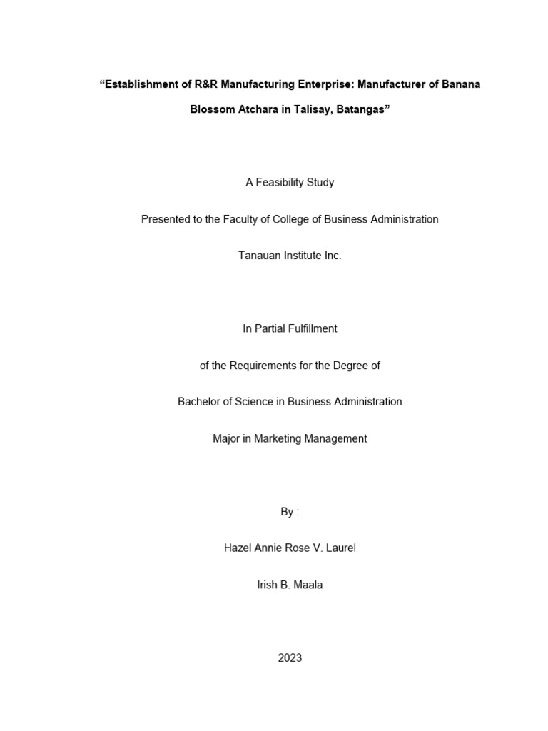 Final Manuscript Banana Blossom Atchara | PDF | Pickling | Food ...