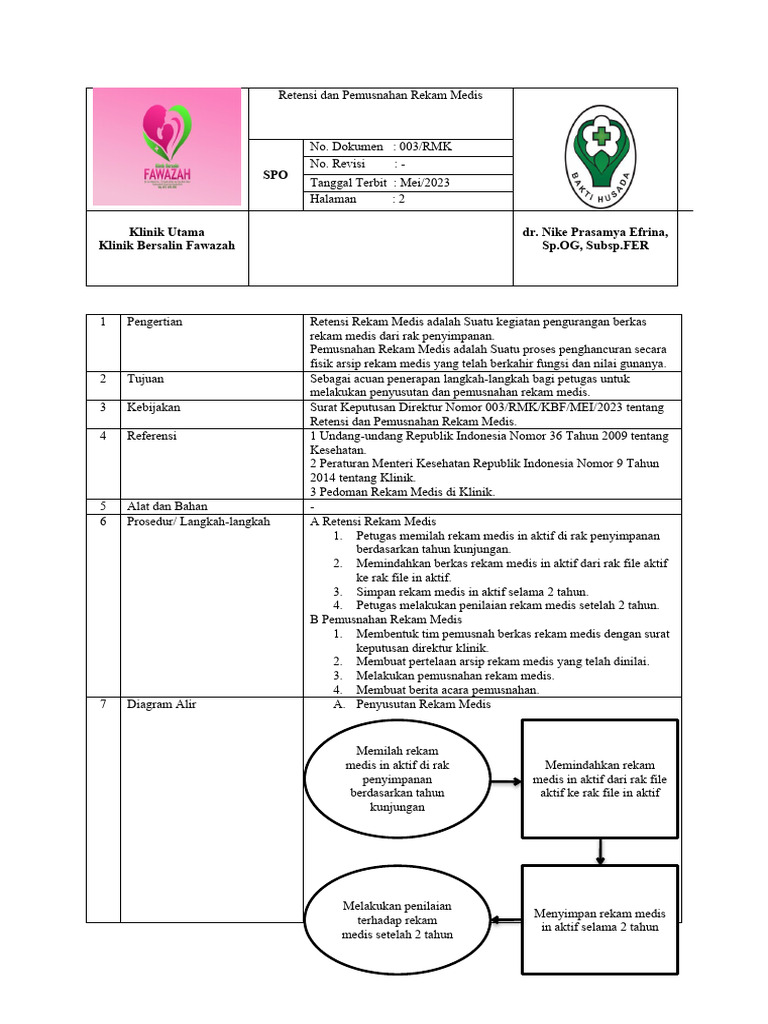 Prosedur Retensi dan Pemusnahan Rekam Medis | PDF | Kesehatan Holistik | Sains & Matematika