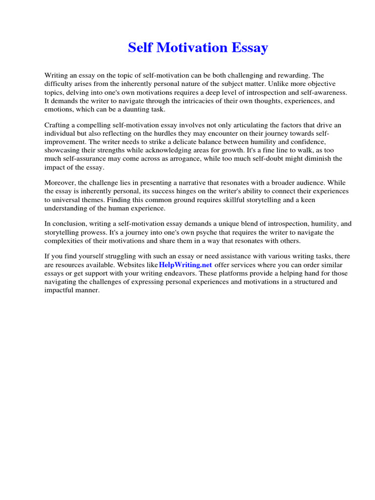 Self Motivation Essay | PDF | Penny | Pound Sterling