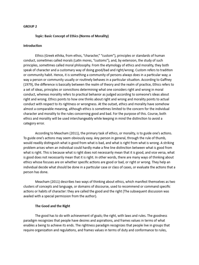 Basic Concepts of Ethics | PDF | Morality | Conscience