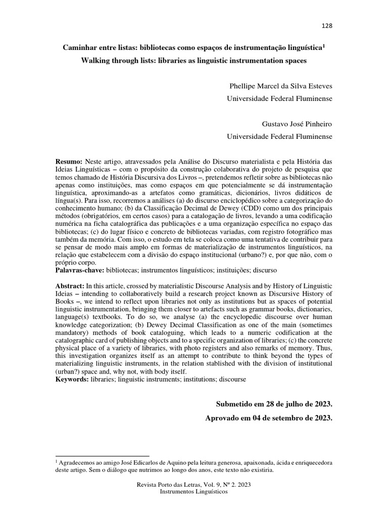 Caminhar Entre Listas: Bibliotecas Como Espaços de Instrumentação ... Caminhar Entre Listas: Bibliotecas Como Espaços de Instrumentação ...
