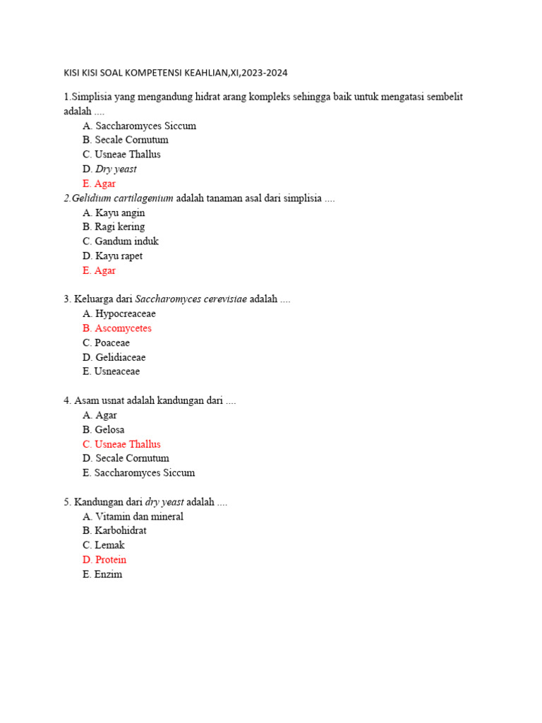 Kisi Kisi Uas Kompetensi Keahlian - Xi, Sem1,2023-2024 | PDF