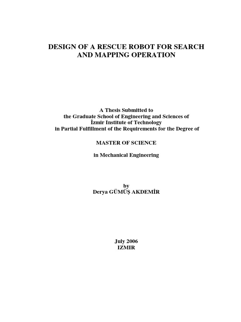 Robot Search and Rescue Design | PDF | Robot | Robotics