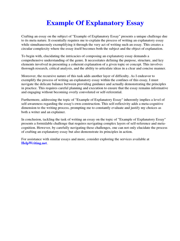 Example of Explanatory Essay | PDF | Mysticism