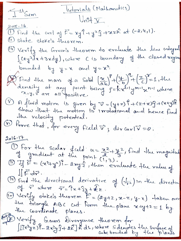 Math 5th Unit Tutorial Sheet | PDF
