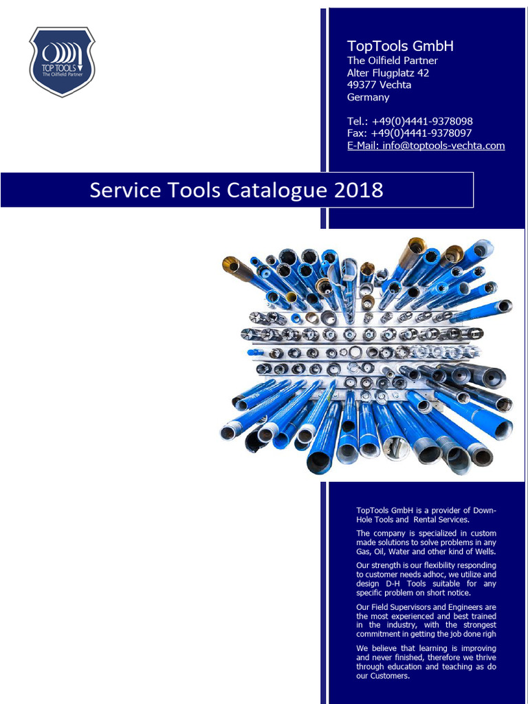 2018 Down-Hole Tools Catalogue | PDF | Pipe (Fluid Conveyance) | Valve
