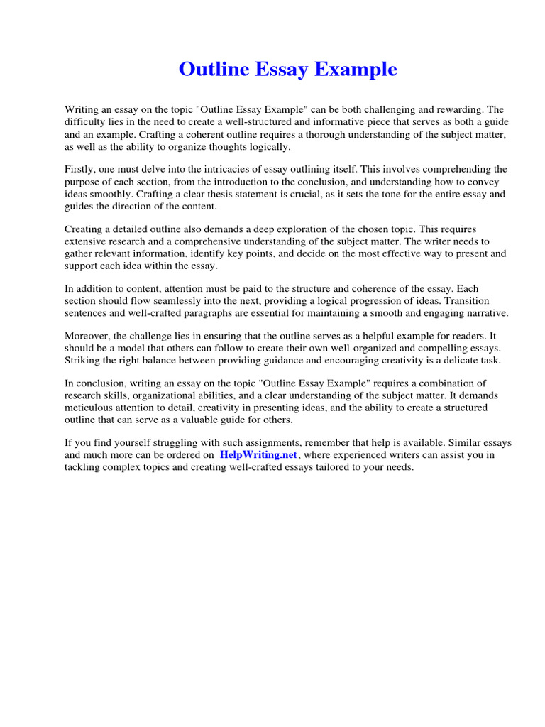 Outline Essay Example | PDF | Starbucks | Essays