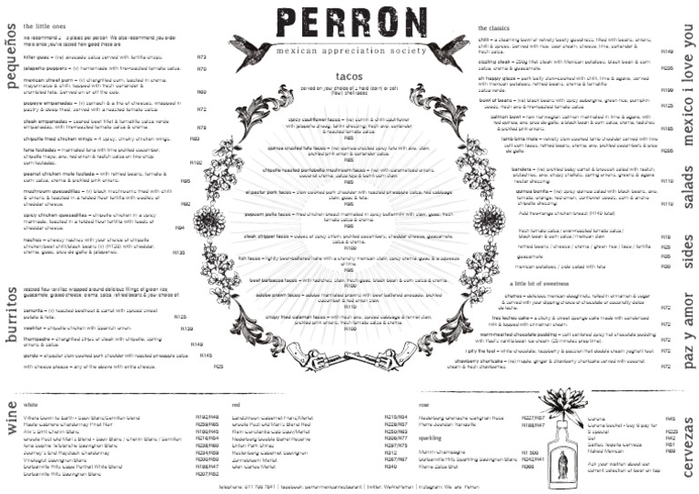 Perron NEW Main Menu Nov 2022 | PDF | Taco | Pickling