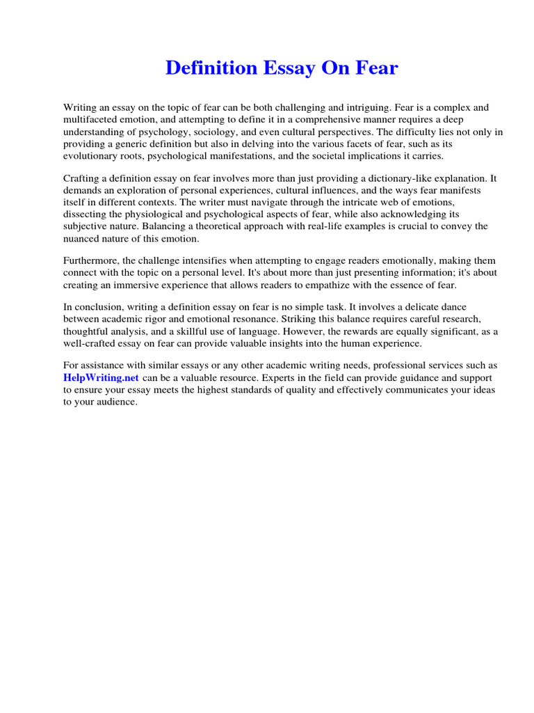 Definition Essay On Fear | PDF | Fluid Dynamics | Turbulence