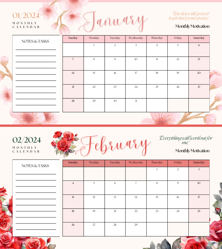 2024 Monthly Calendar | PDF