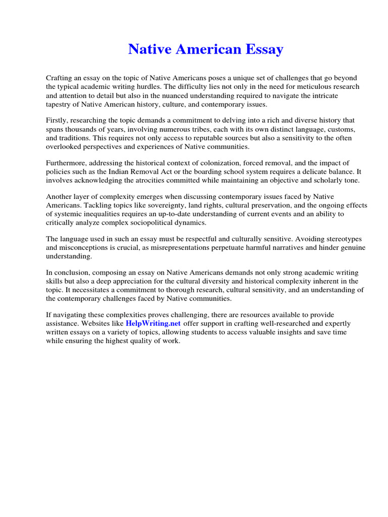 Native American Essay | PDF | The Communist Manifesto | Communism