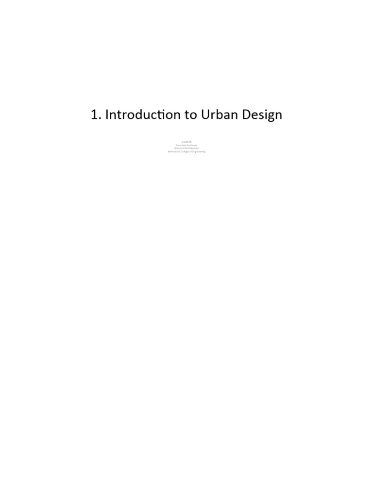 1 Introduction To Urban Design | PDF | Urban Design | Urban Planning
