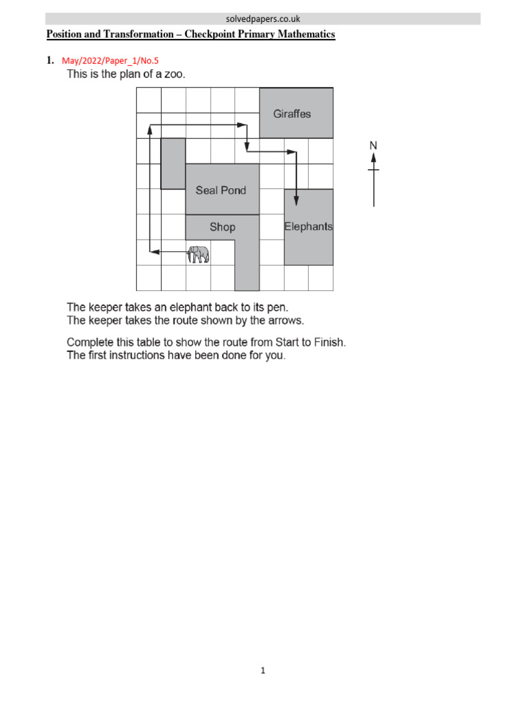 2022 17 Position and Transformation Checkpoint Primary Mathematics | PDF