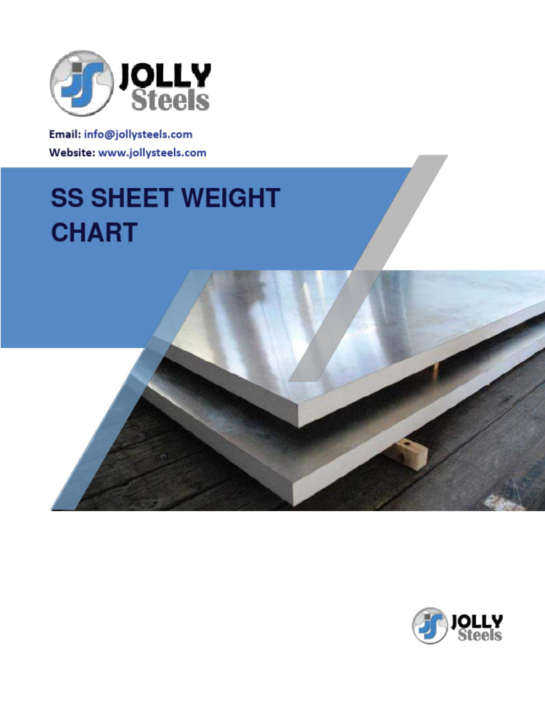 Ss Sheet Plate Weight Chart | PDF | Sheet Metal | Metrology