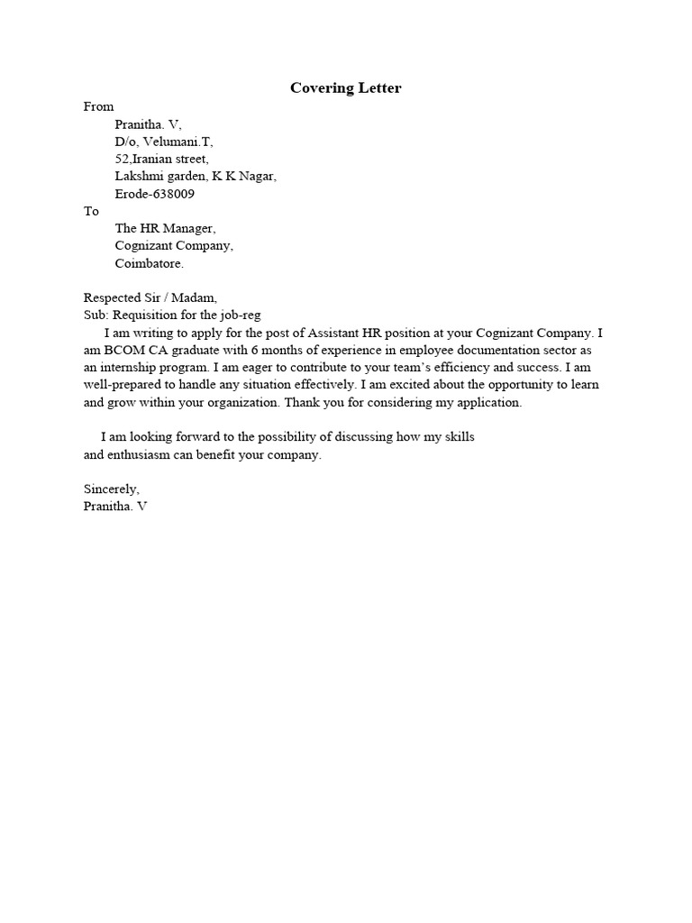 Covering Letter 2 | PDF | Career & Growth