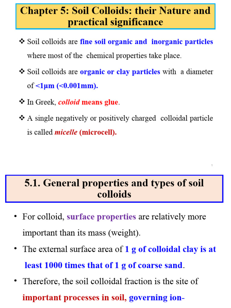 Soil Colloids: Properties and Types | PDF | Soil | Clay