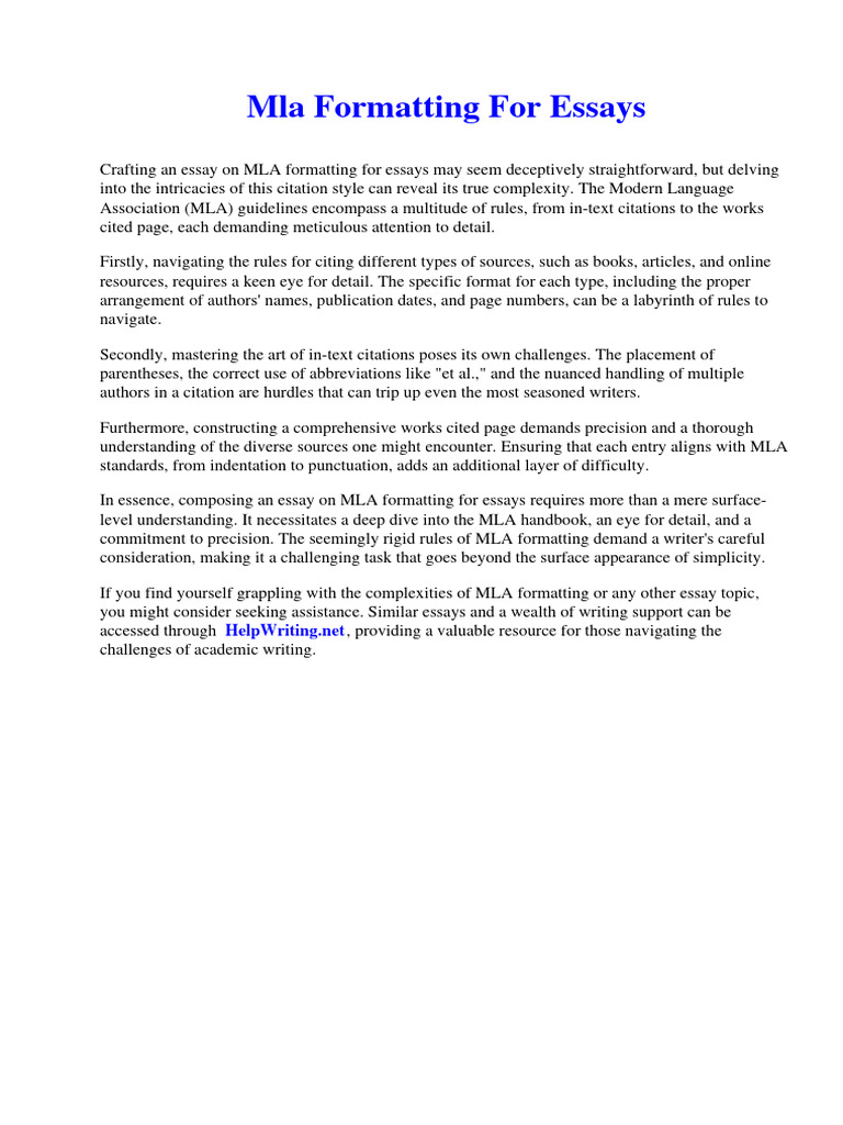 Mla Formatting For Essays | PDF | Mediation | Book Of Revelation