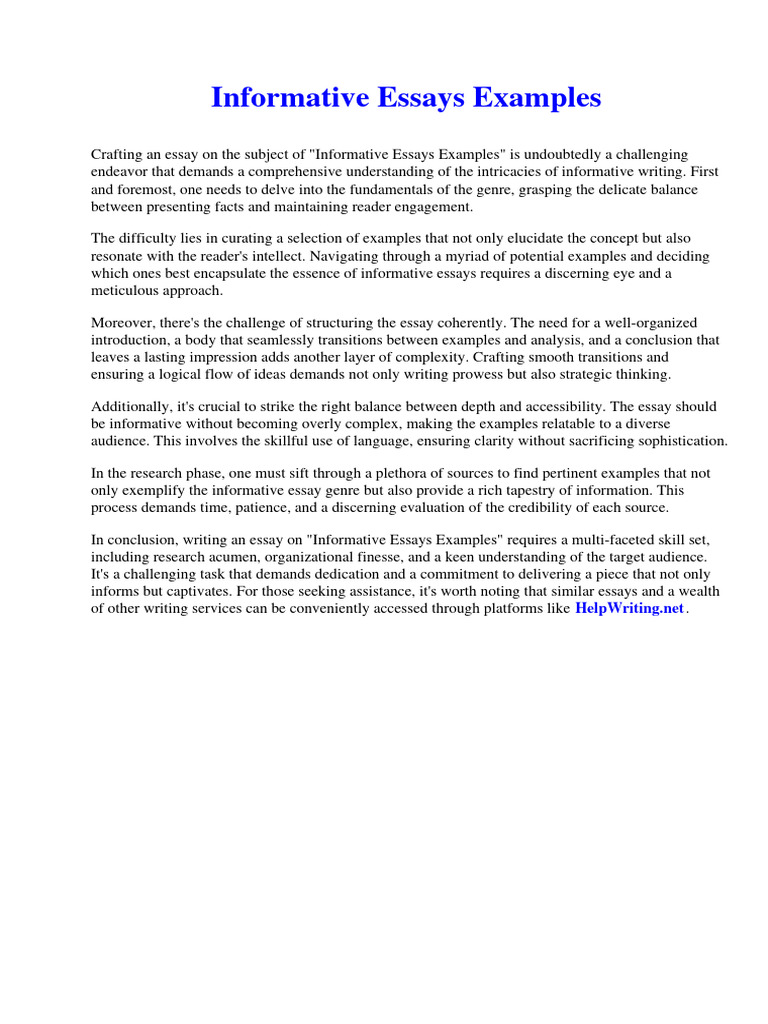 Informative Essays Examples | Download Free PDF | Climate Change | Natural Environment