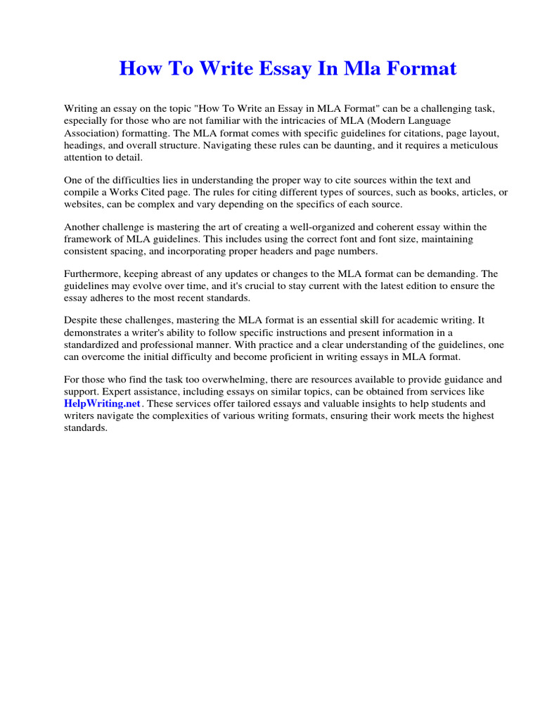 How To Write Essay in Mla Format | PDF | Sita