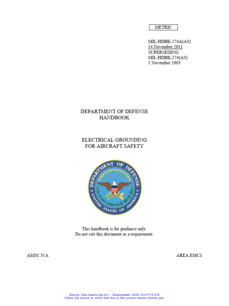 Metric MIL-HDBK-274A (AS) 14 November 2011: Department of Defense ...