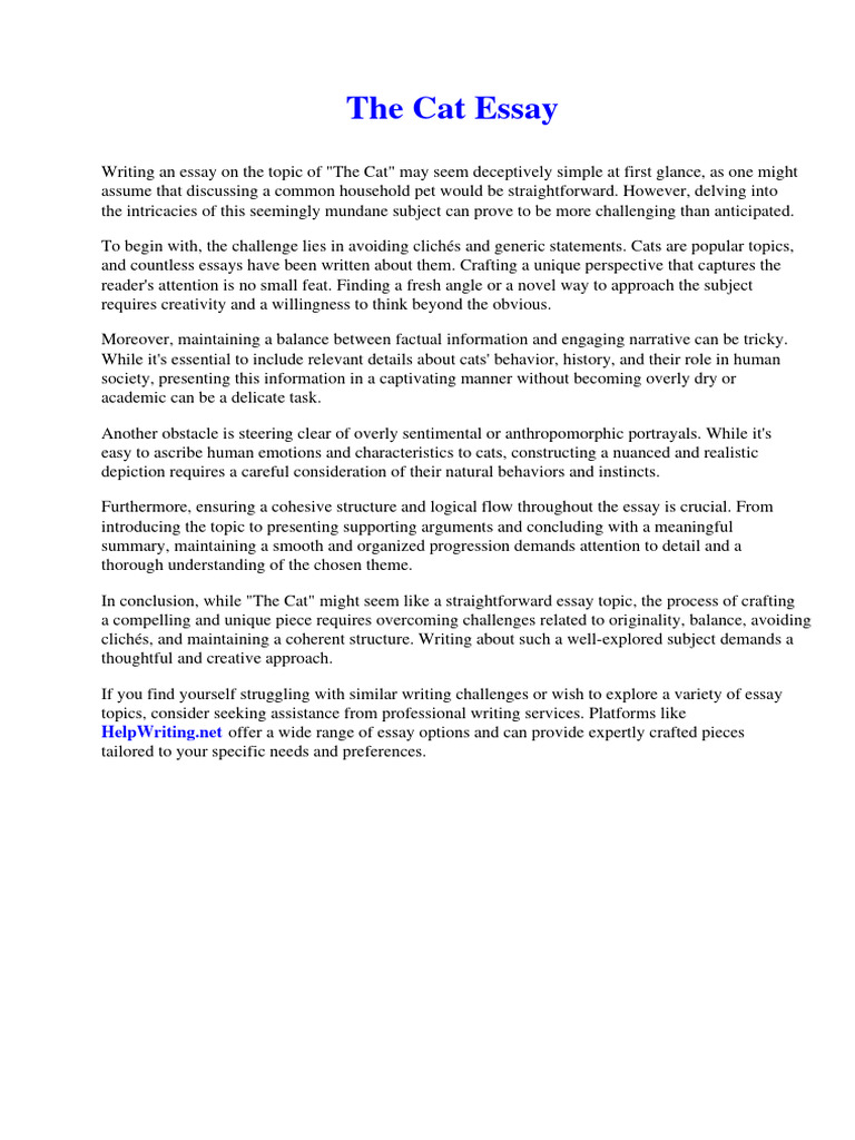 The Cat Essay | PDF