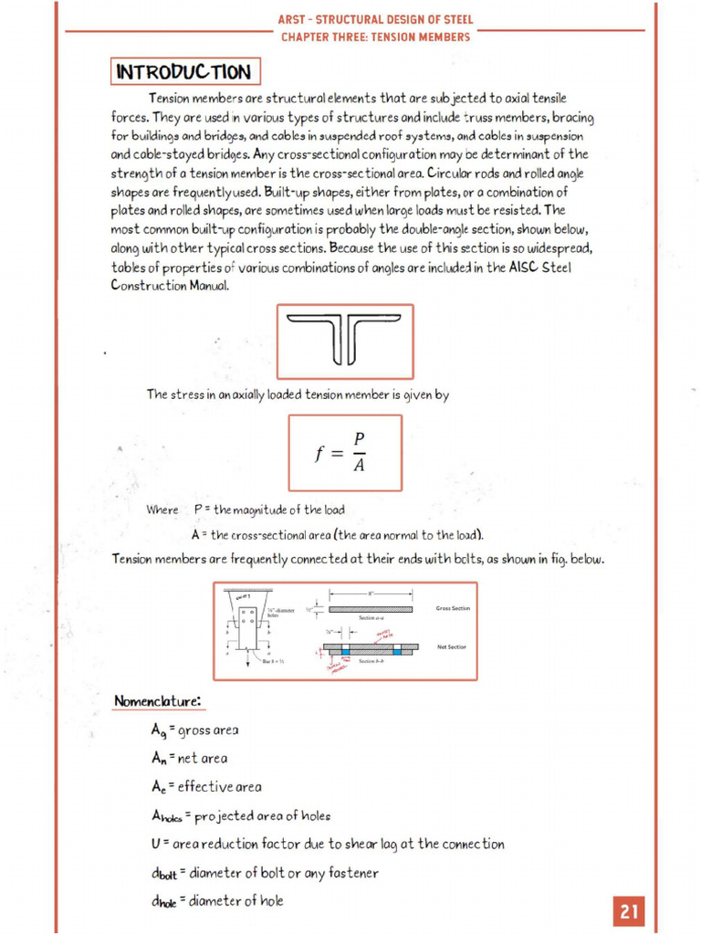 Steel Design Tension Members | PDF