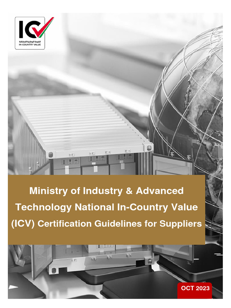 ICV Supplier Certification Guidelines OCT 2023 | PDF | Book Value | Depreciation