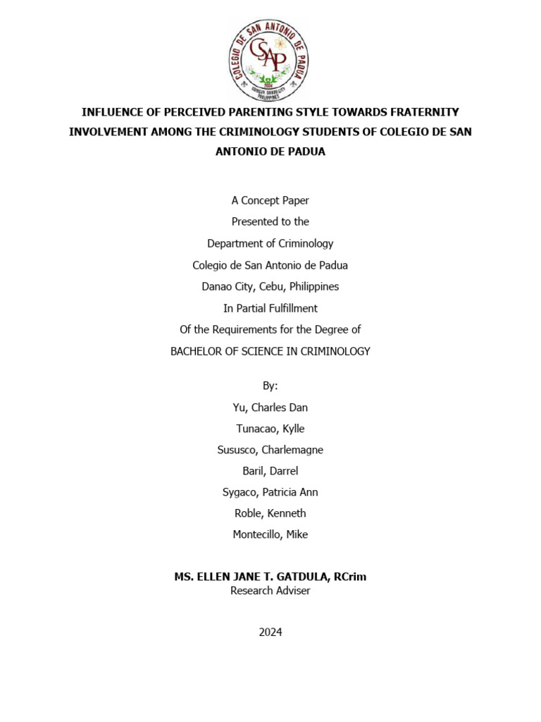 Parenting Styles and Fraternity Involvement | PDF | Parenting | Gender