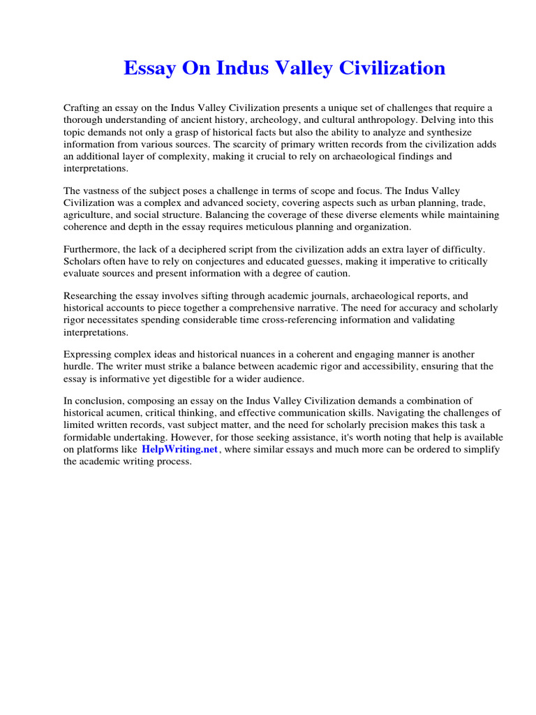 Essay On Indus Valley Civilization | PDF | Greenhouse Effect | Climate ...