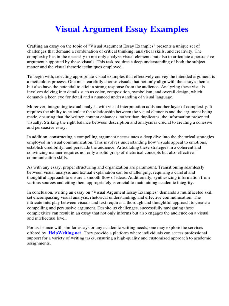 Visual Argument Essay Examples | PDF | Application Software | Software ...