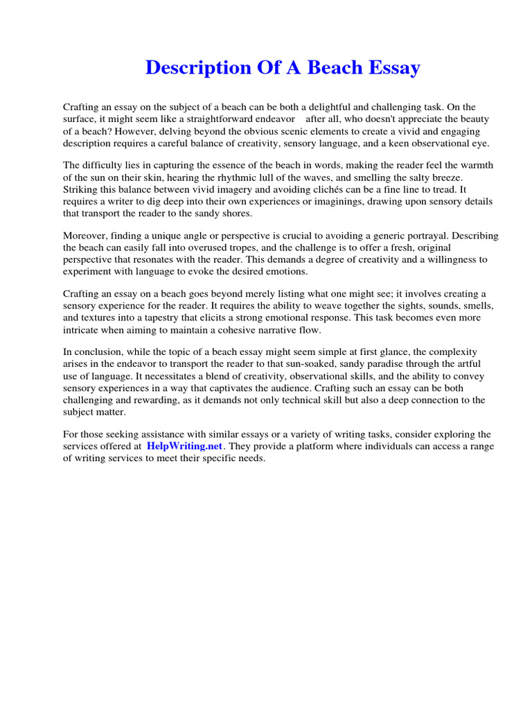 Crafting Engaging Beach Descriptions | PDF | Validity (Statistics ...