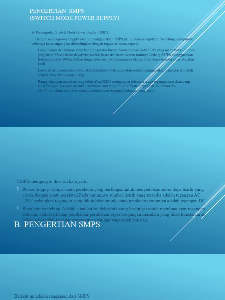 Pengertian SMPS | PDF | Teknologi & Rekayasa