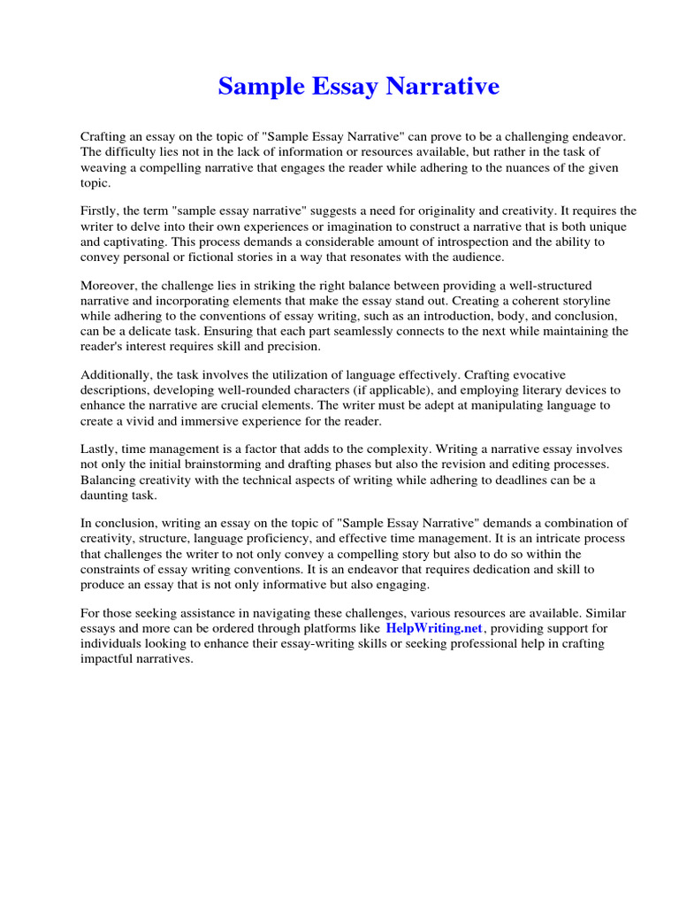 Sample Essay Narrative | PDF | Gravity | Narrative