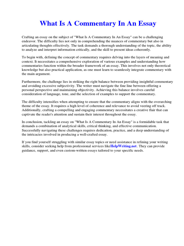 What Is A Commentary in An Essay | PDF | Apple Inc. | Essays