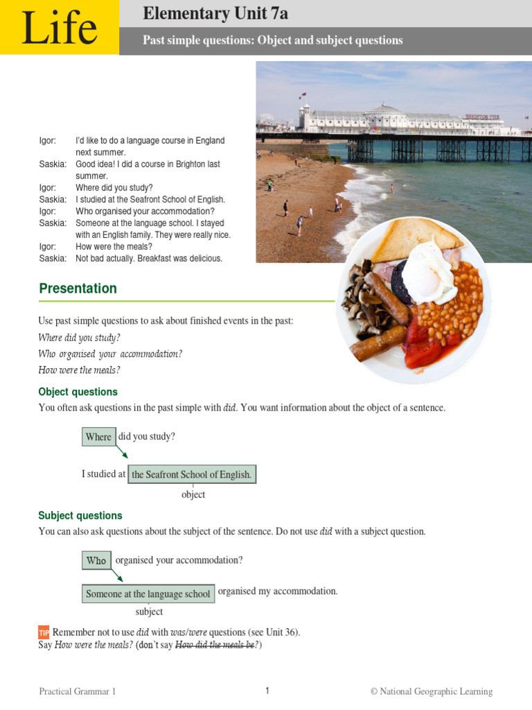 Elementary Unit 7a | PDF | Human Communication | Linguistics