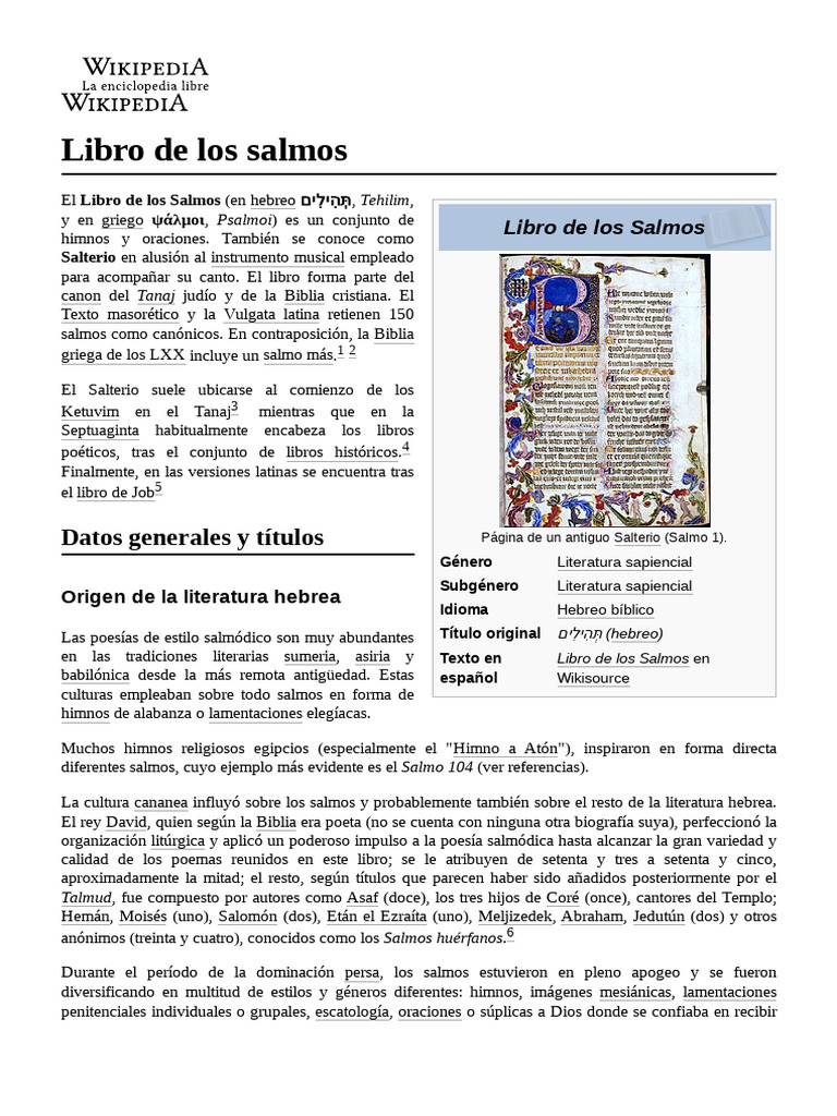 Libro de Los Salmos | PDF | Salmos | Septuaginta