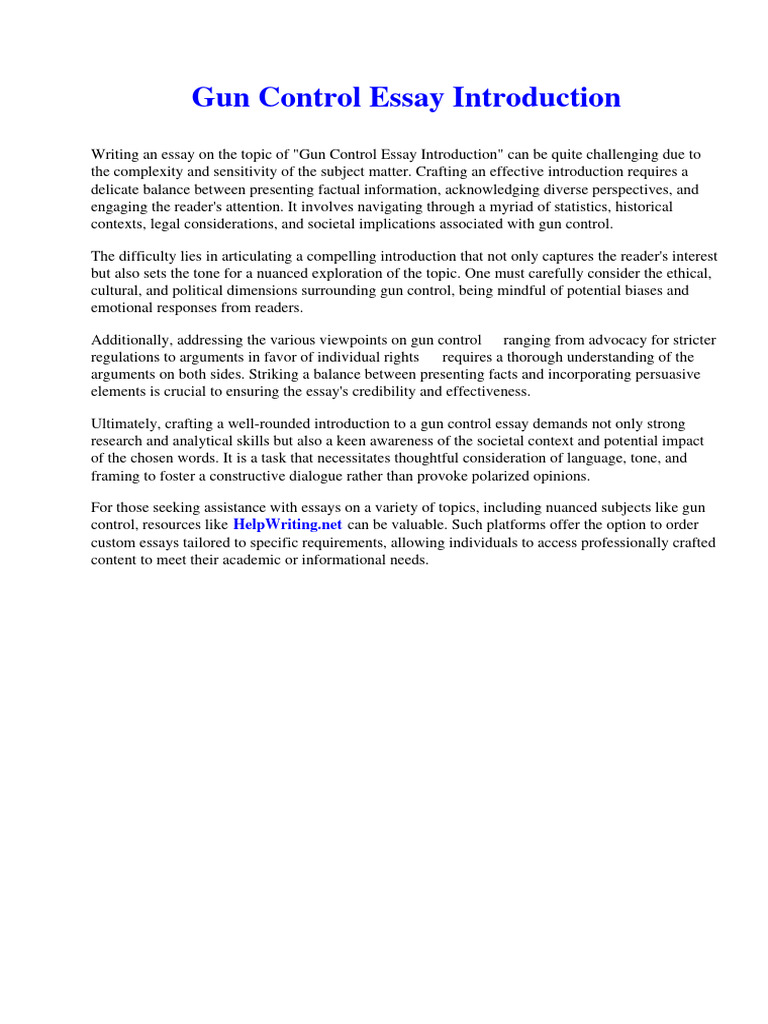 Gun Control Essay Introduction | PDF | Uranium | Isotope