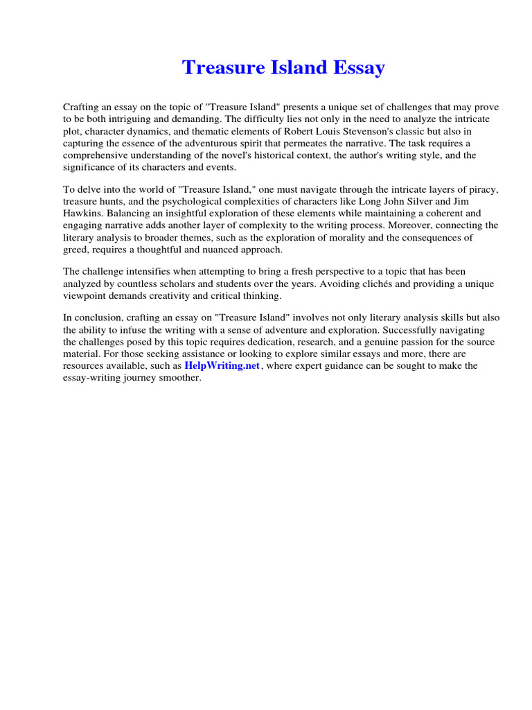 Treasure Island Essay | PDF | Hydrochloric Acid | Weight Loss