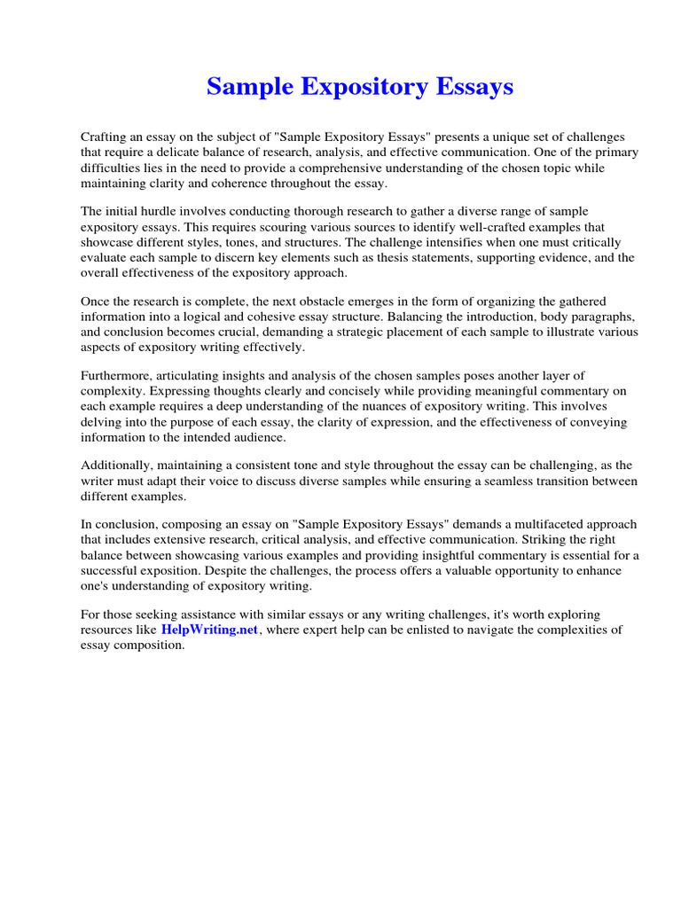 Sample Expository Essays | PDF | Essays | Social Media