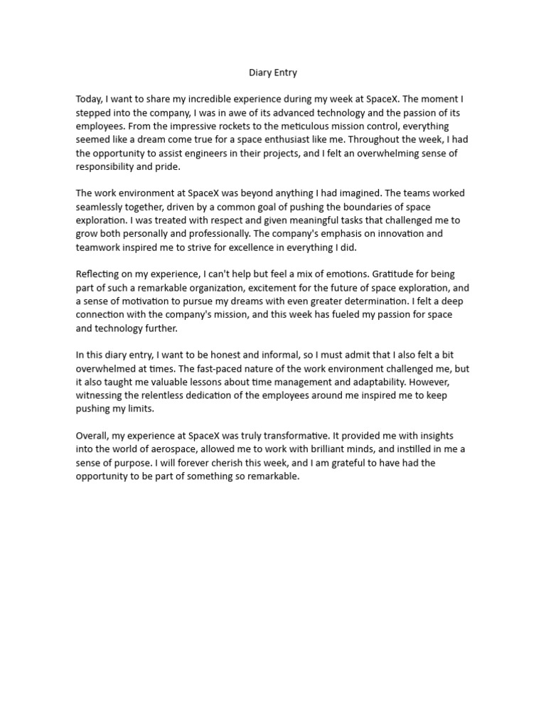 Diary Entry | PDF | Empowerment | Gender