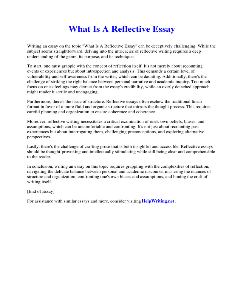 What Is A Reflective Essay | PDF | Ebenezer Scrooge | A Christmas Carol