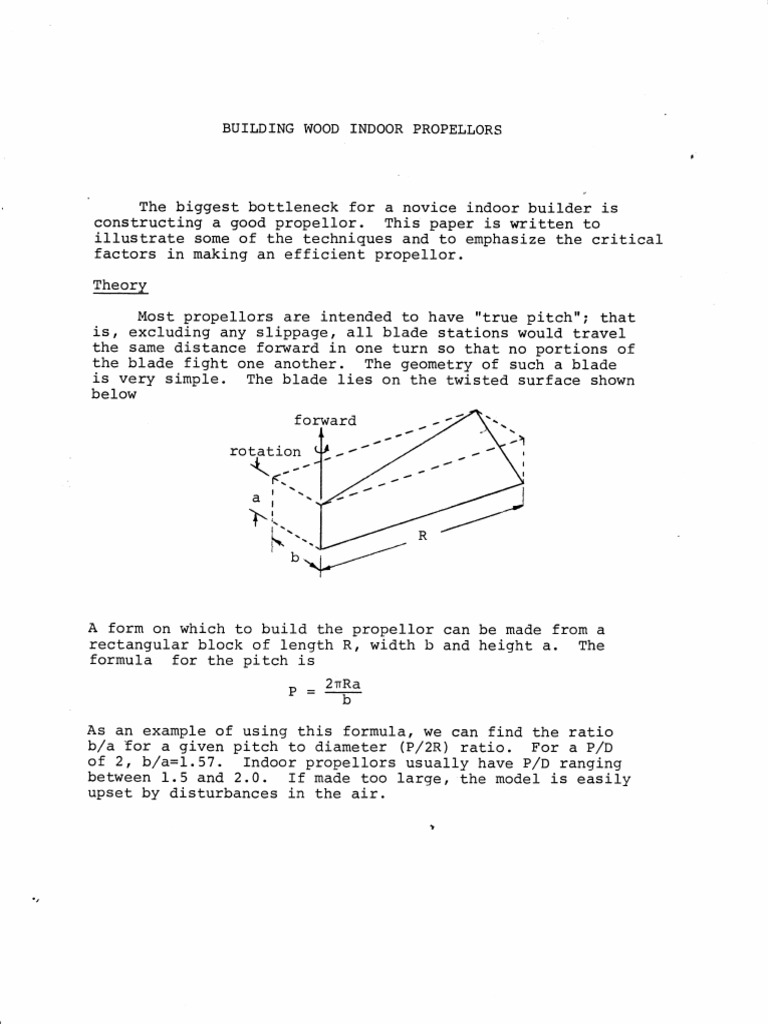 Indoor Wooden Propeller Construction Guide | PDF | Propeller | Blade