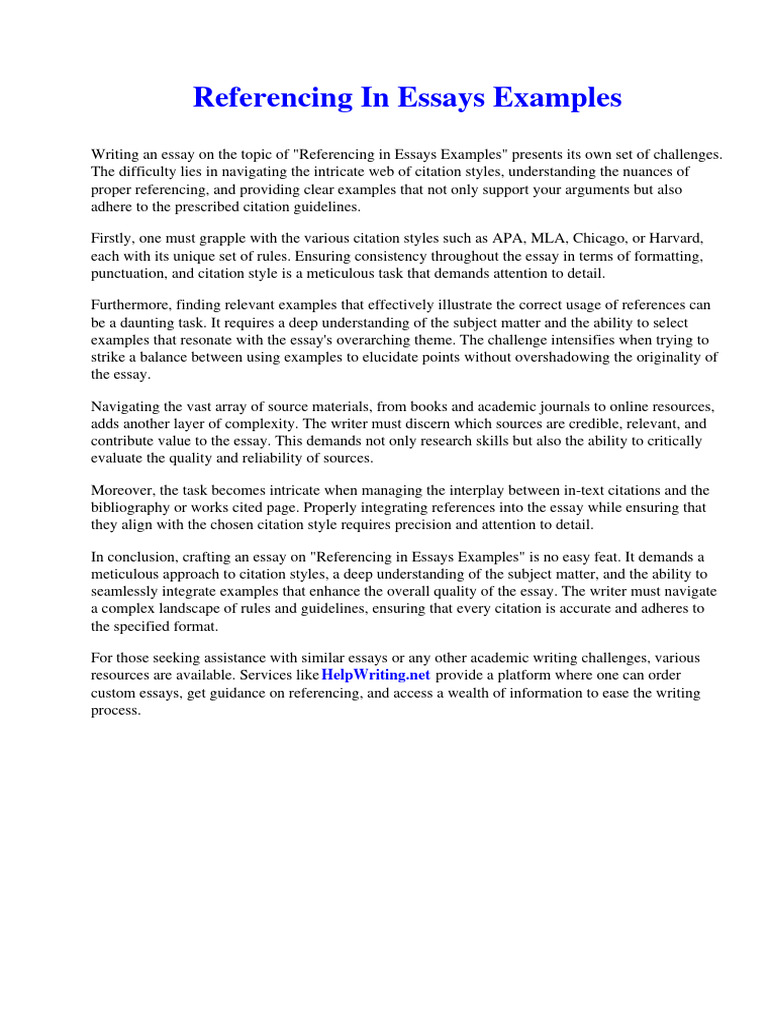Referencing in Essays Examples | PDF | Impressionism | Citation Referencing in Essays Examples | PDF | Impressionism | Citation