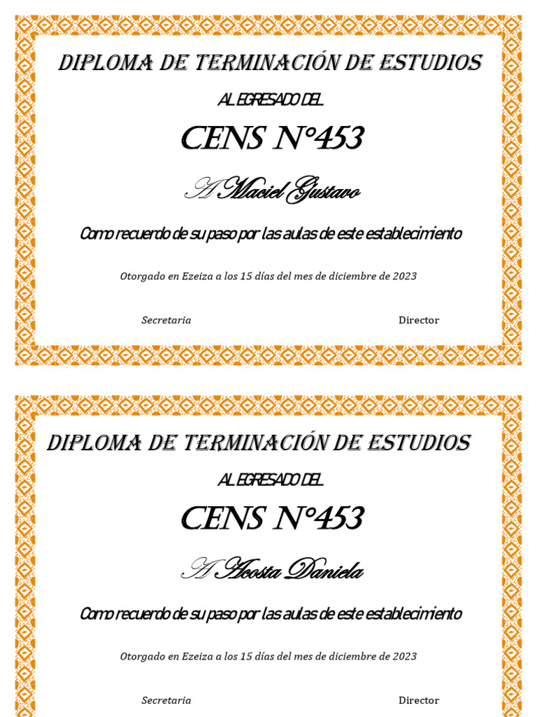 Diploma CENs 453 | PDF