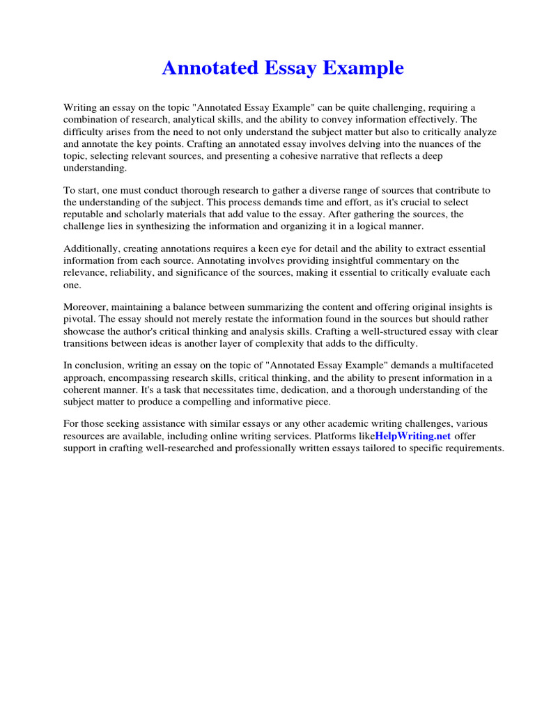 Annotated Essay Example | PDF | Swot Analysis | Essays